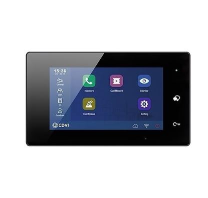 7 Inch Black Monitor with colour Touch-Screen Access Control ...