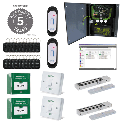 Access Control Kit, 2 Doors, Free Built-in Software, 5 Year Warranty ...