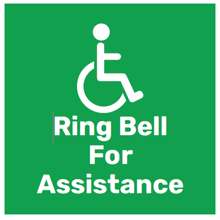 Wheelchair Ring Bell For Assistance Signage Access Control & Automatic ...